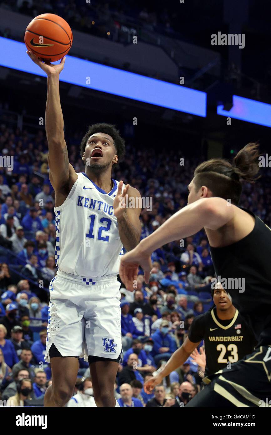 Kentucky's Keion Brooks Jr. (12) shoots near Vanderbilt's Quentin ...