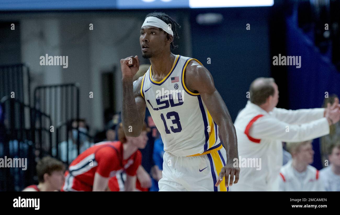 LSU forward Tari Eason (13) celebrates a score during an NCAA college ...