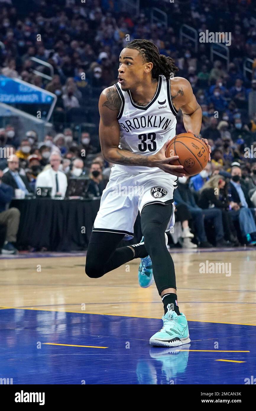 Brooklyn Nets forward Nic Claxton (33) during an NBA basketball game ...