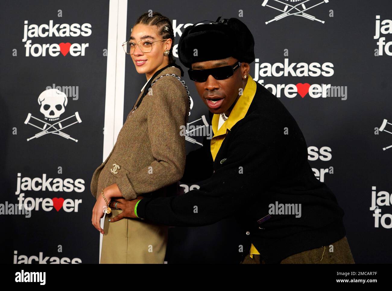 Tyler, the Creator, right, poses with Reign Judge at the premiere of ...