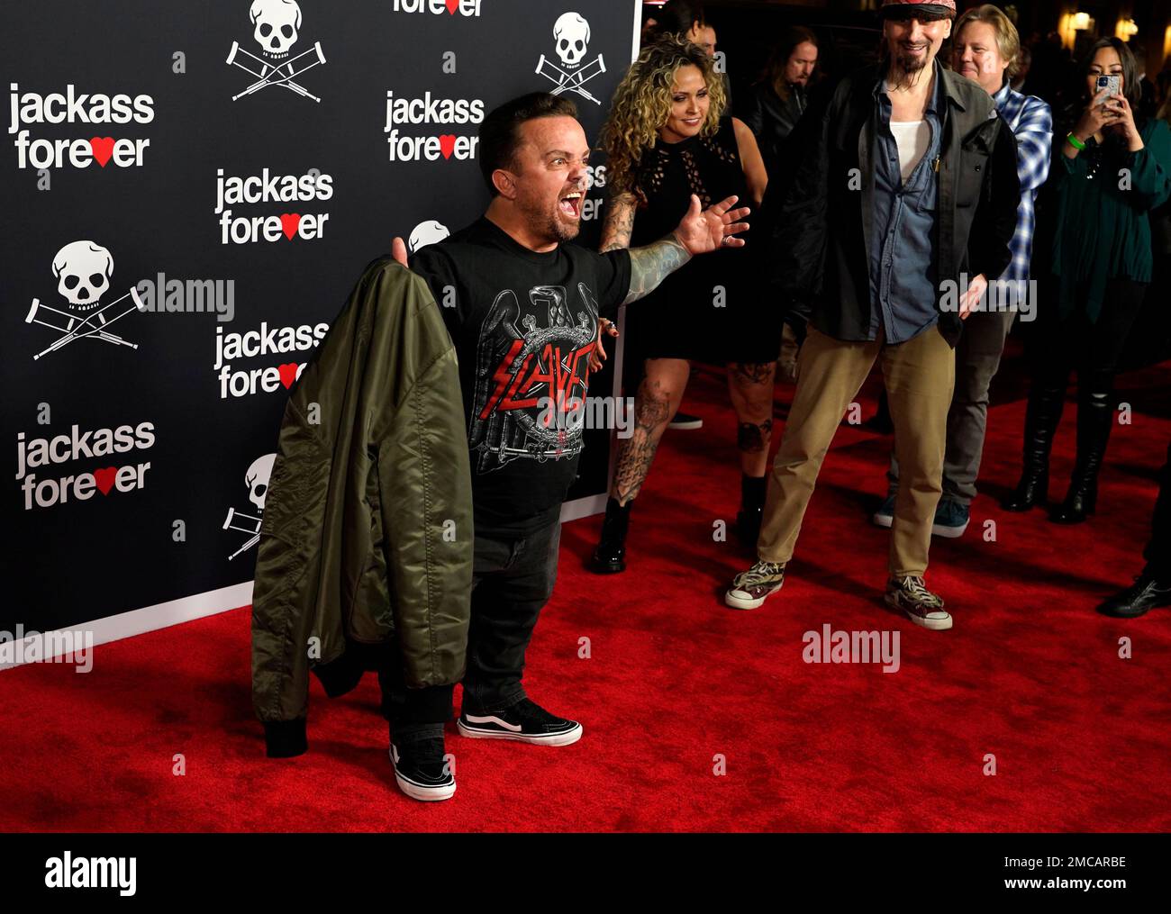 Jason "Wee Man" Acuna poses at the premiere of the film "Jackass ...