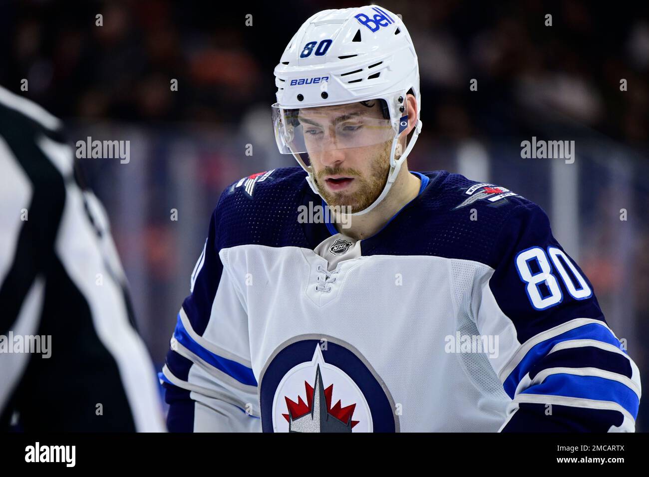 Winnipeg Jets' Pierre-Luc Dubois in action during an NHL hockey game ...