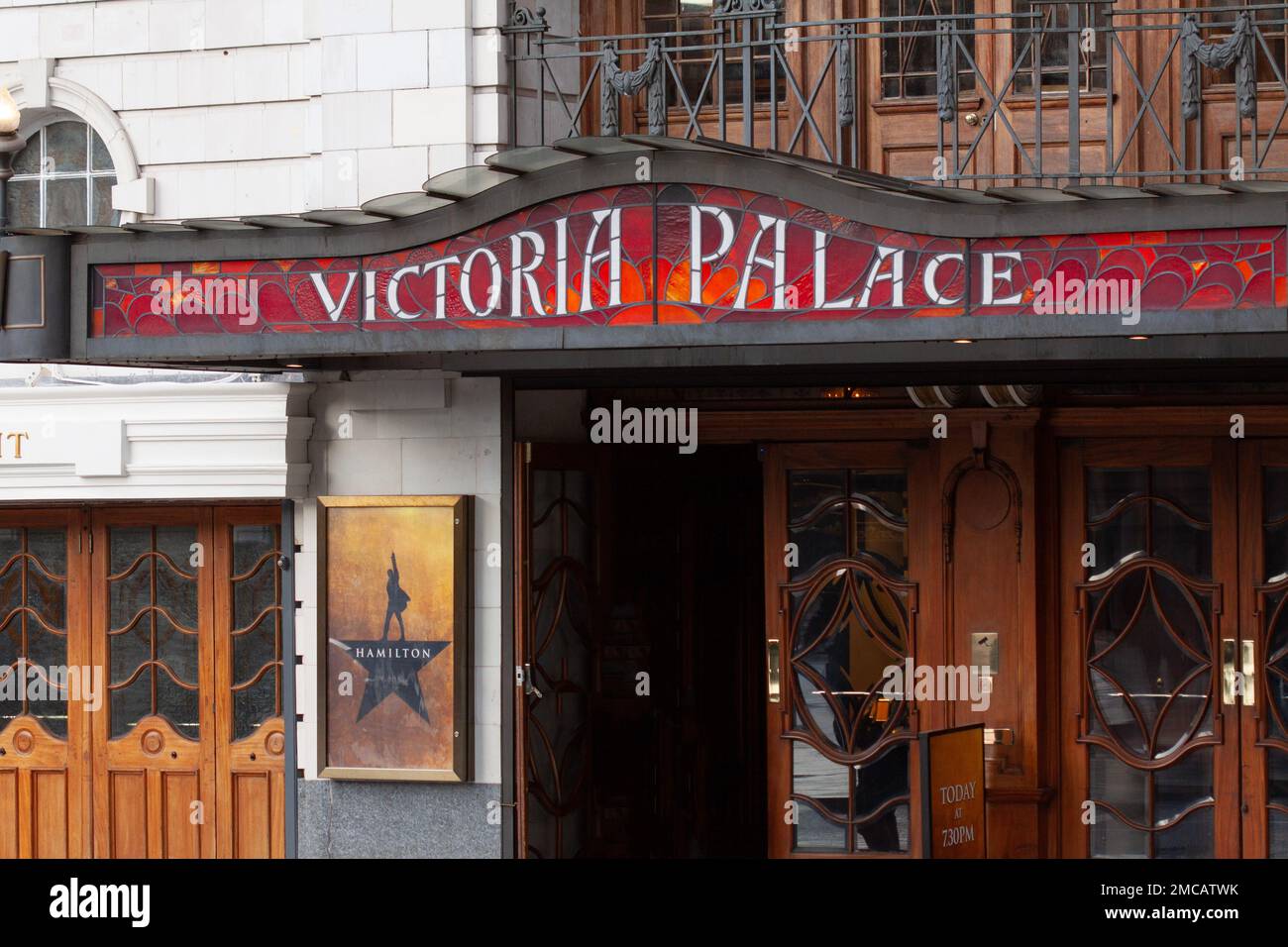 The Victoria Palace Theater in London West End in Victoria Street, in the City of Westminster ...