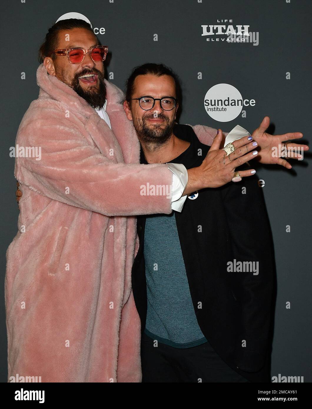 Jason Momoa and Matthieu Rytz attend the 2023 Sundance Film Festival ...