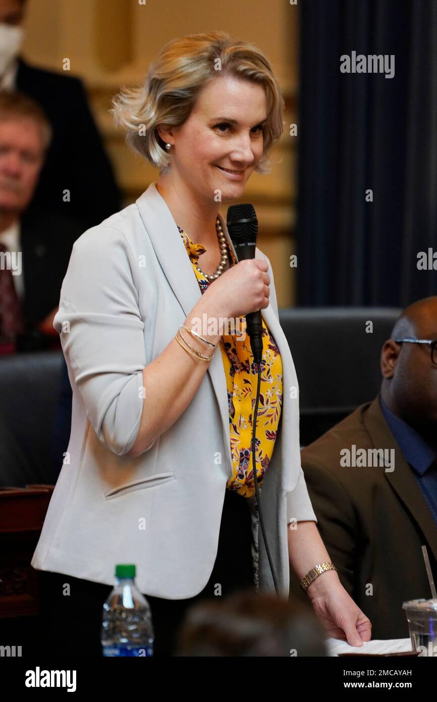 Virginia Del. Amanda Batten, R-James City County, gestures during a ...