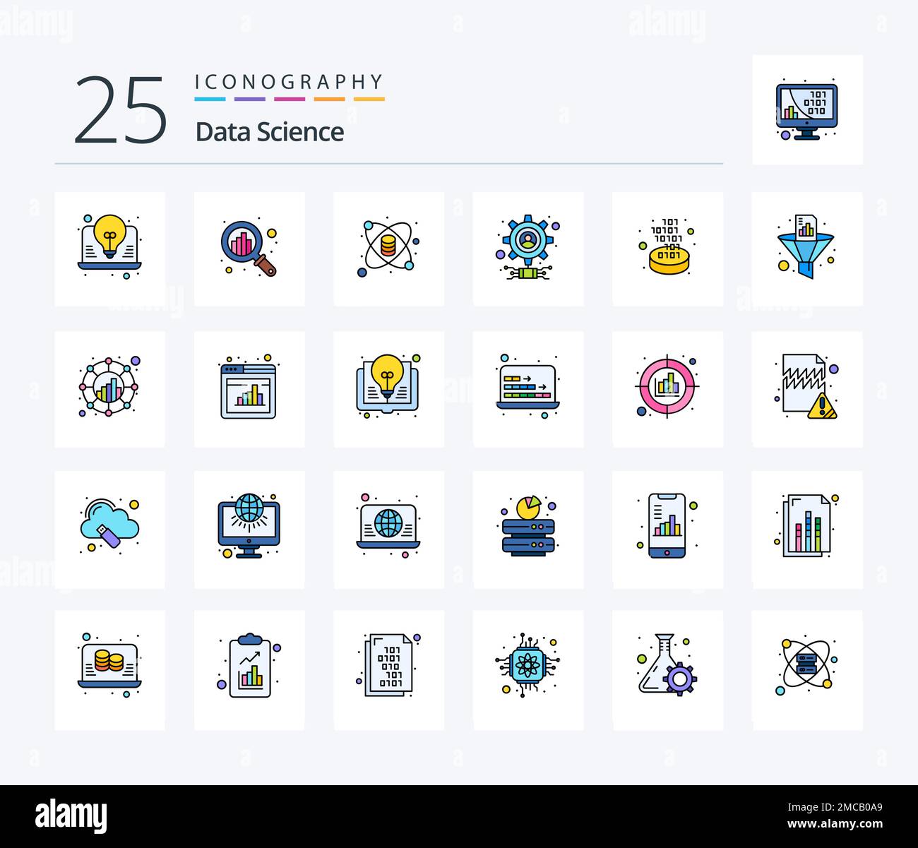Data Science 25 Line Filled icon pack including conversion. user ...