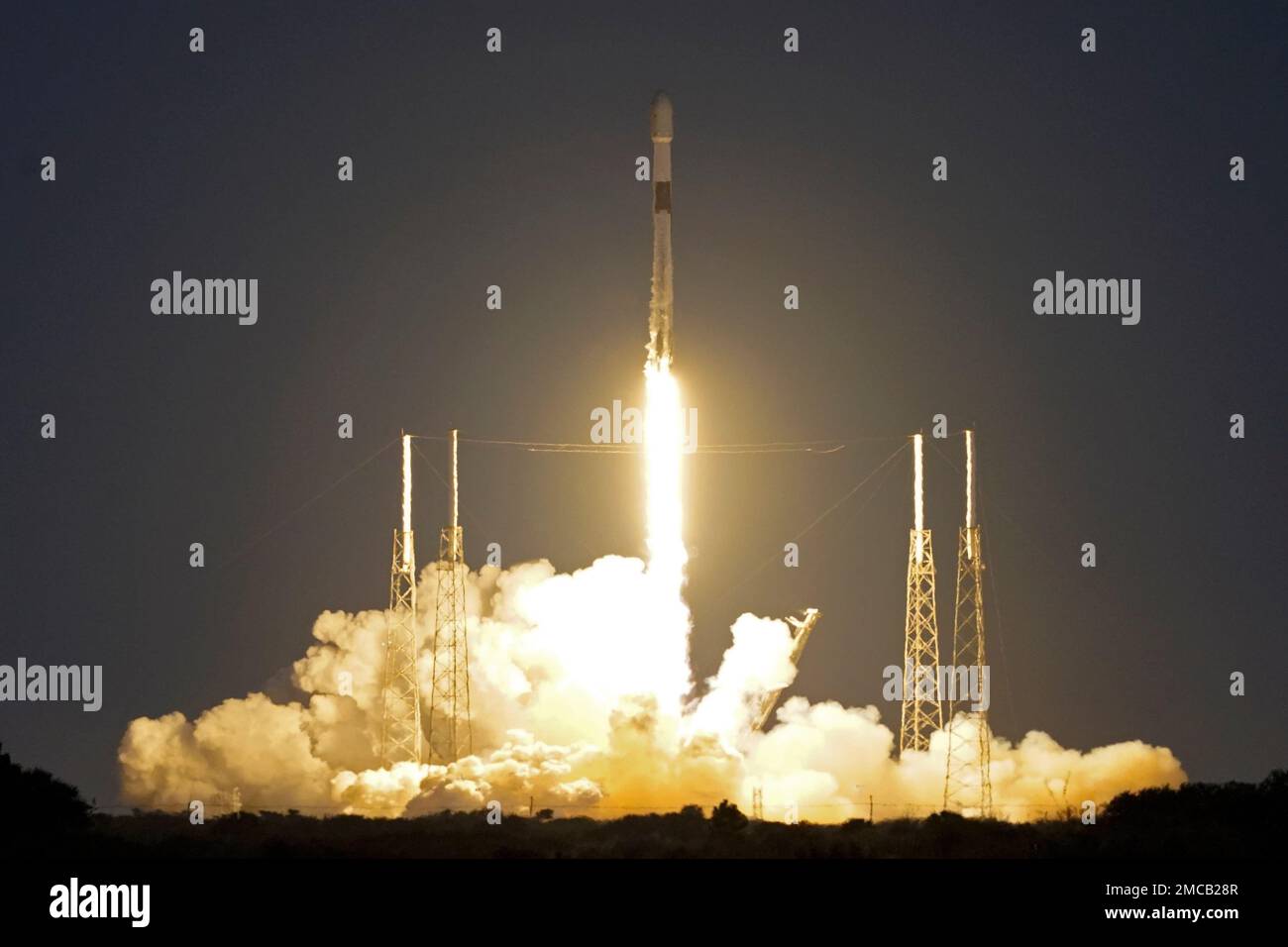 A SpaceX Falcon 9 rocket carrying an Italian radar remote sensing ...