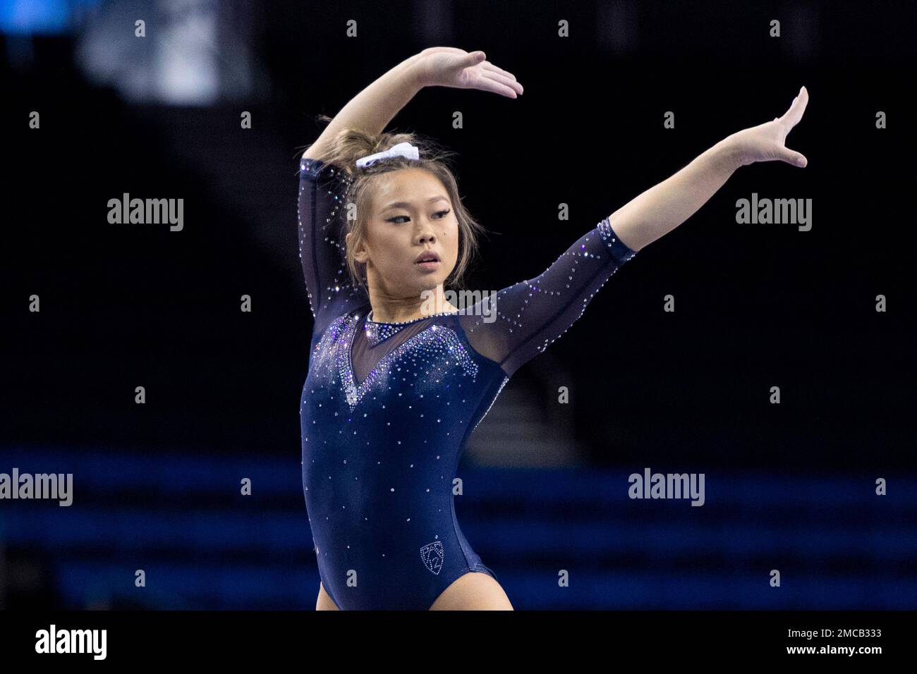 Arizona's Elena Deets on the balance beam during an NCAA gymnastics ...