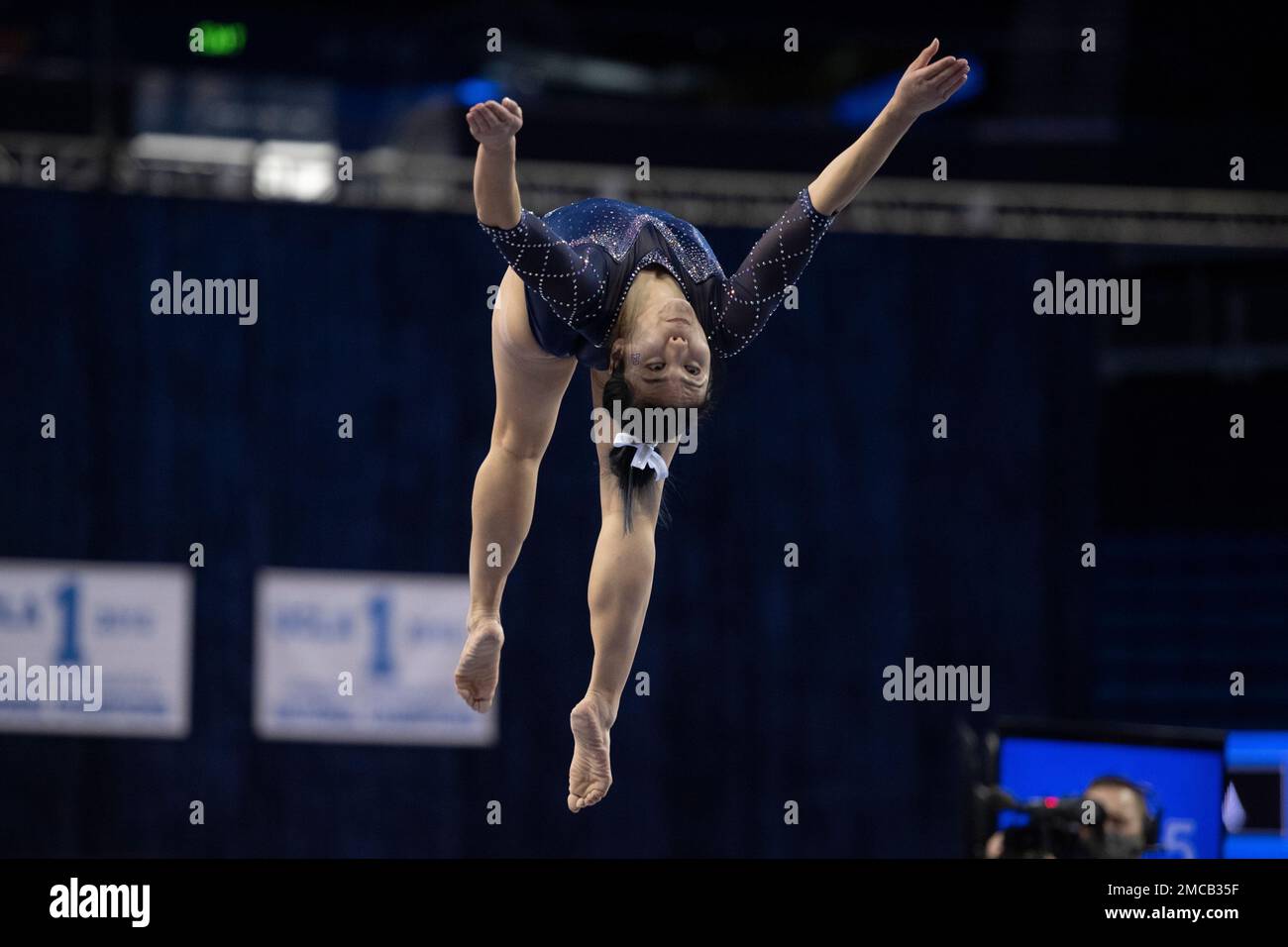 Arizona's Malia Hargrove on the balance beam during an NCAA gymnastics ...