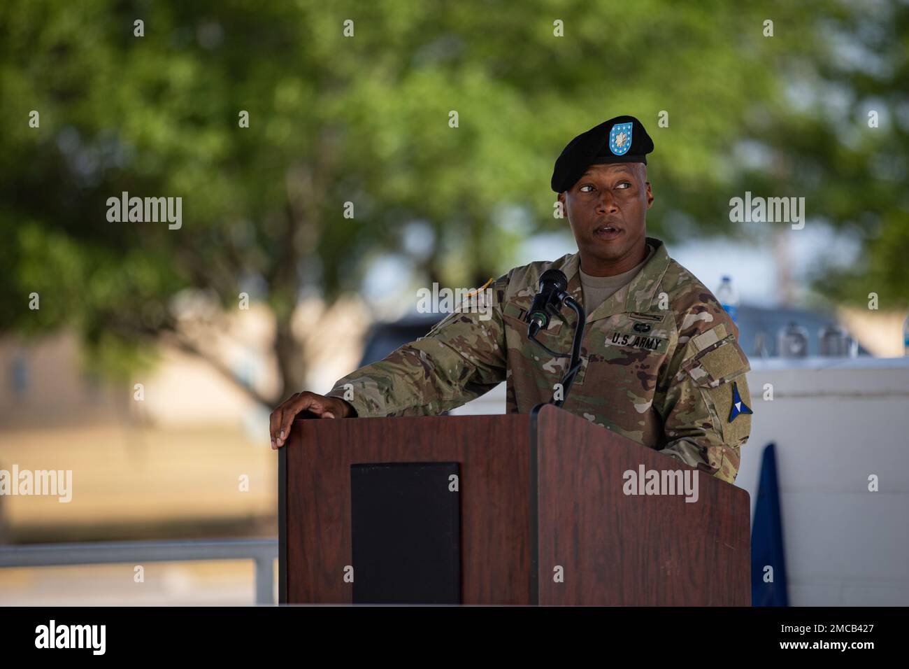 U.S. Army Lt. Col. Josef Thrash III, the outgoing commander of HHBN III ...