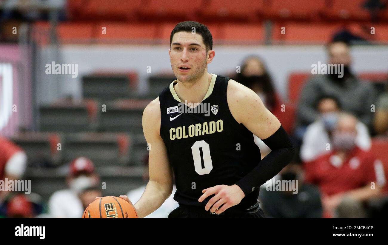 Colorado guard Luke O'Brien controls the ball during the second half of ...