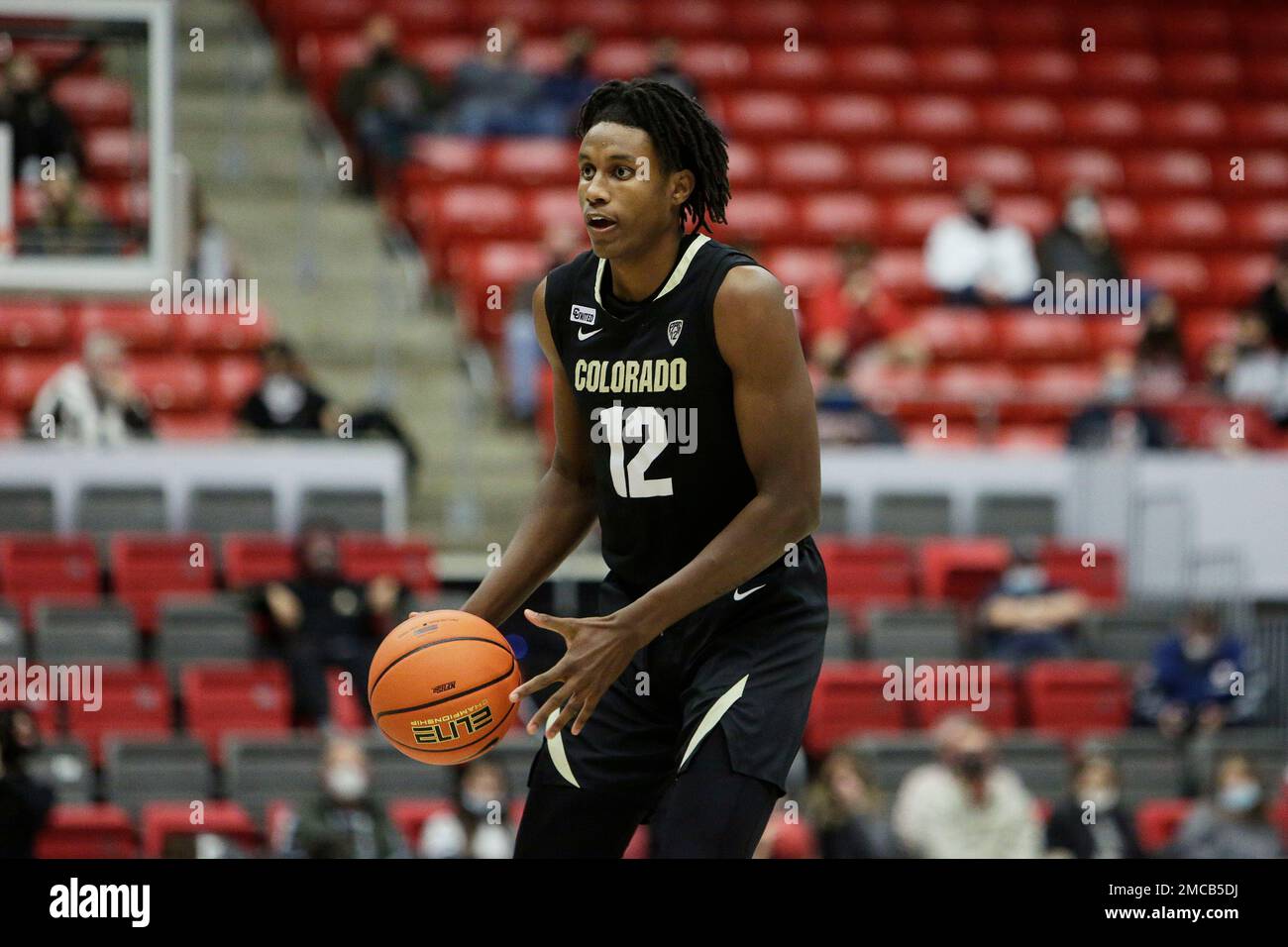Colorado forward Jabari Walker controls the ball during the first half ...