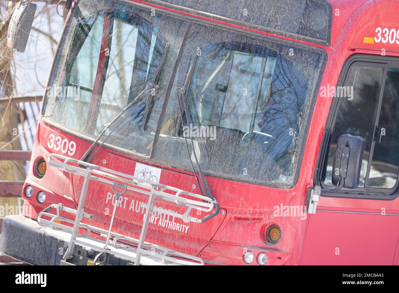 The front of the bus that fell in Friday's bridge collapse is shown ...
