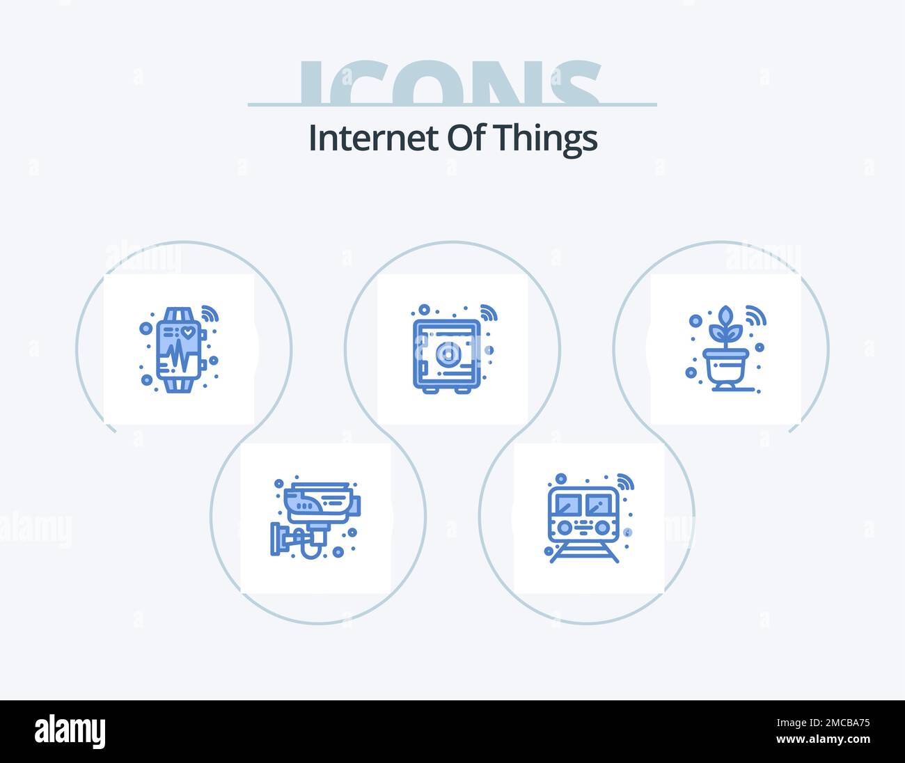 Internet Of Things Blue Icon Pack 5 Icon Design. safe box. business ...