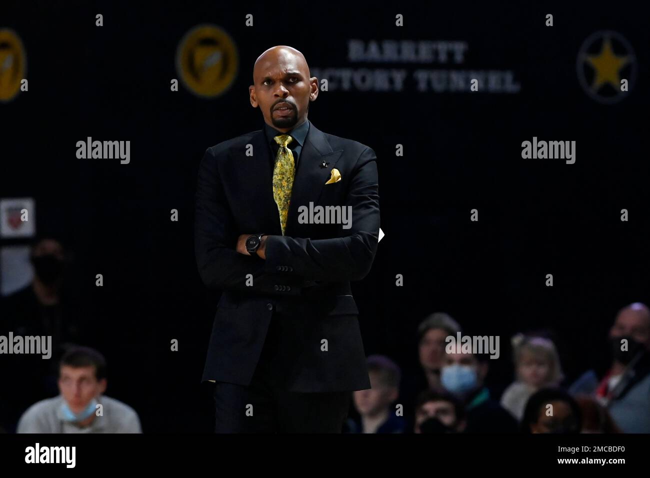 Vanderbilt head coach Jerry Stackhouse watches during the first half of ...