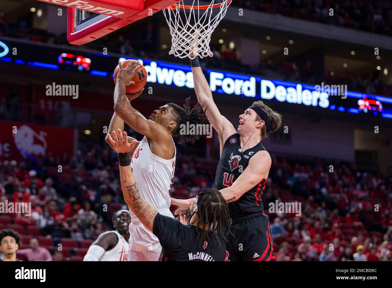 Nebraska forward Derrick Walker (13) makes a layup against Rutgers ...