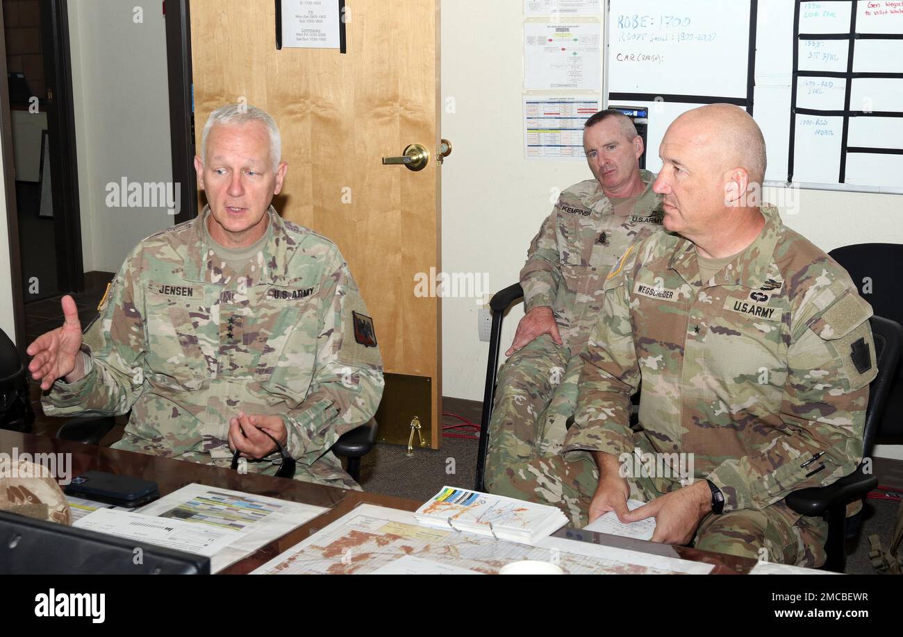 Army National Guard Director Lt. Gen. Jon Jensen (left) met with ...