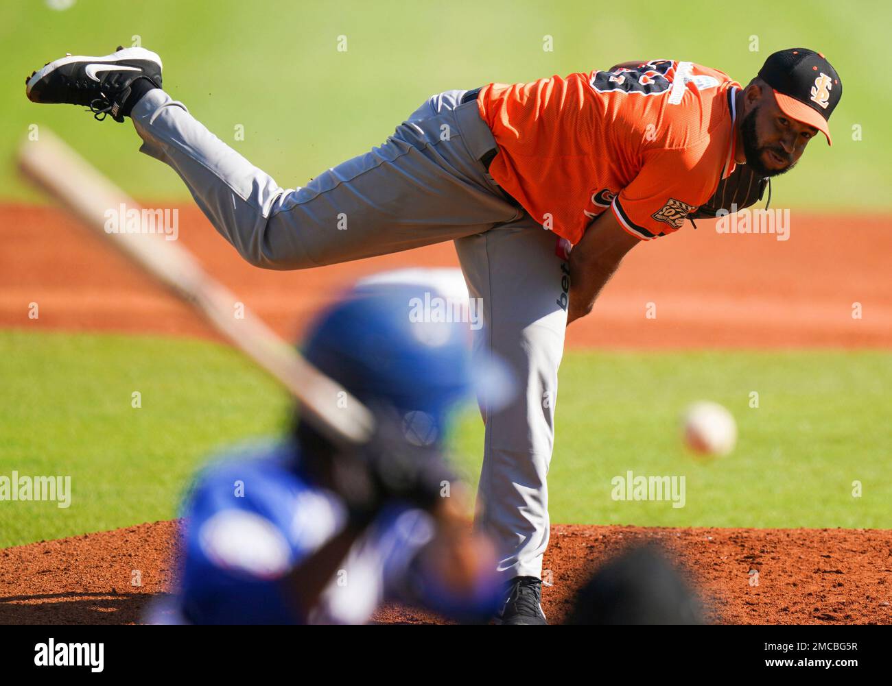 Panama's pitcher Manaurys "Manny" Correa delivers a pitch against ...