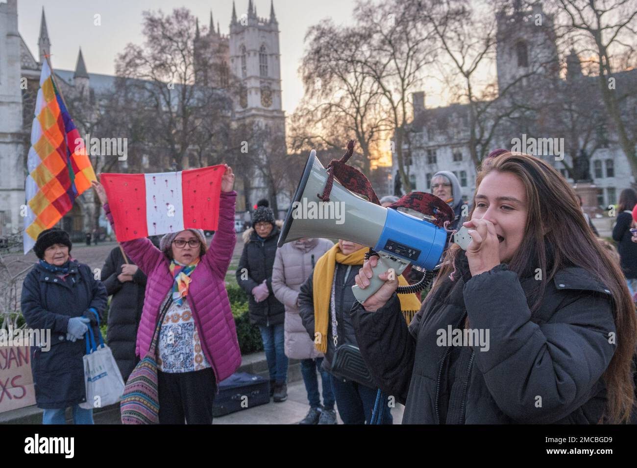 London, UK. 21 Jan 2023. Plataforma 12 de Octubre and Movimiento ...