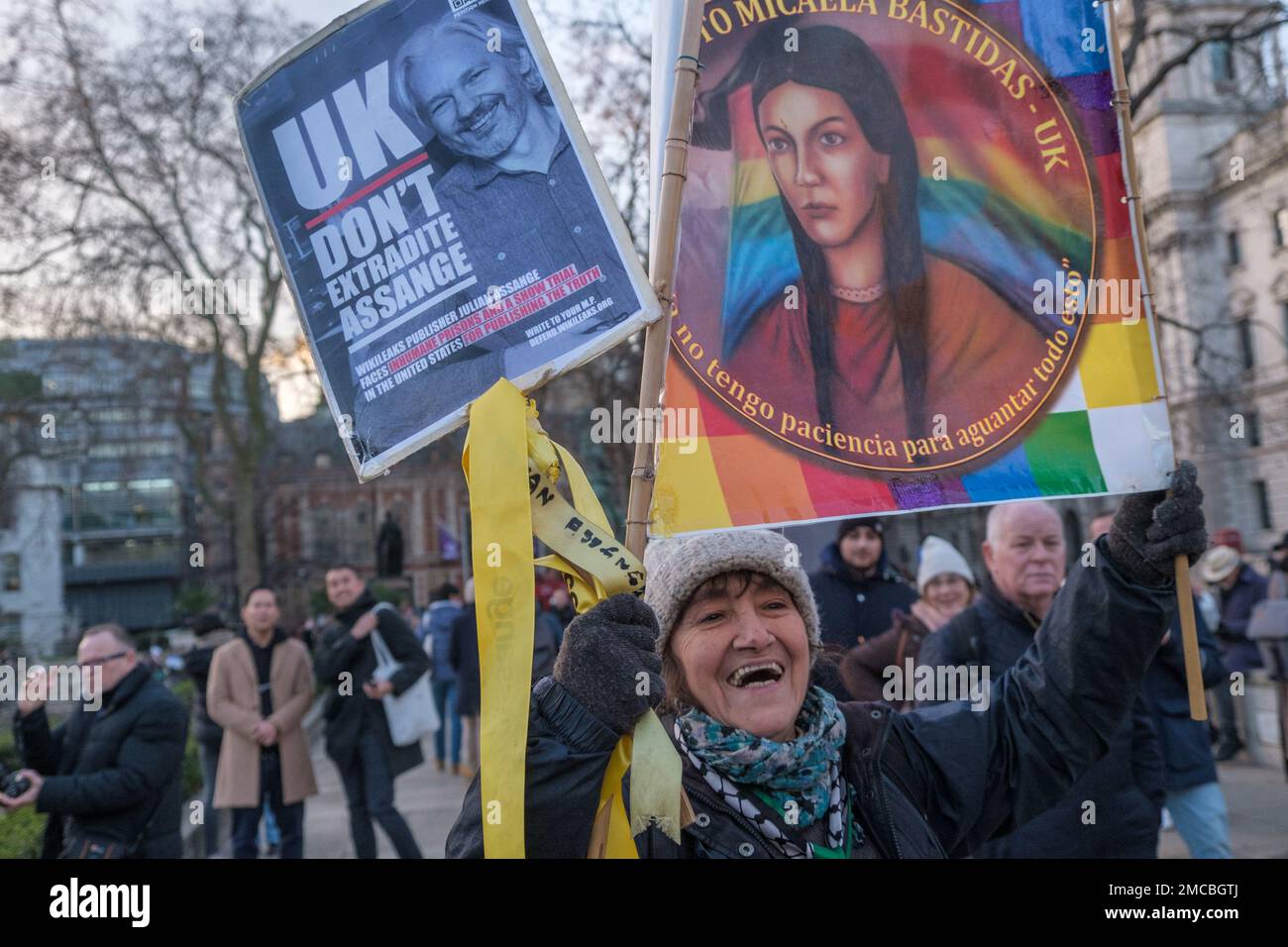 London, UK. 21 Jan 2023. Plataforma 12 de Octubre and Movimiento ...