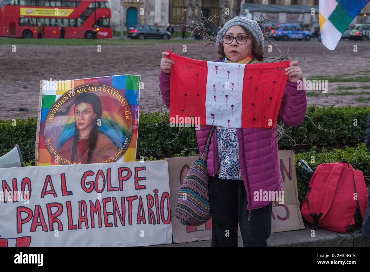 London, UK. 21 Jan 2023. Plataforma 12 de Octubre and Movimiento ...