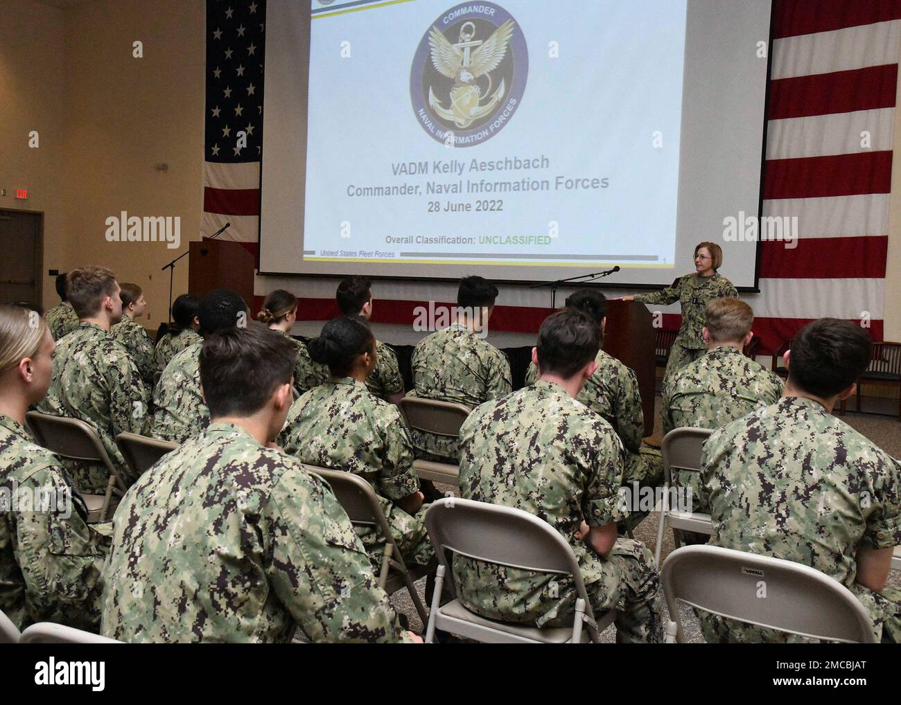 Vice Adm. Kelly Aeschbach, commander of Naval Information Forces ...