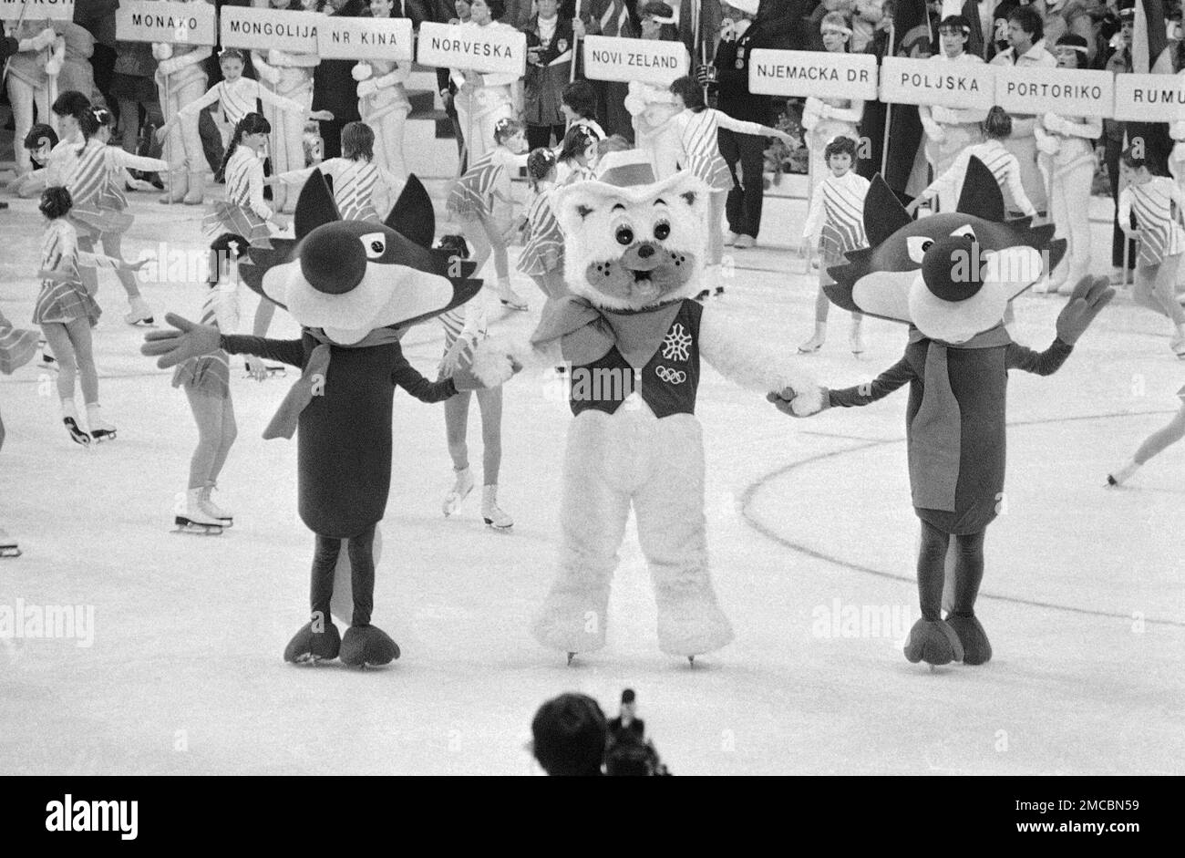 Vucko the wolf, the symbol for the XIV winter Olympic Games in Sarajevo ...
