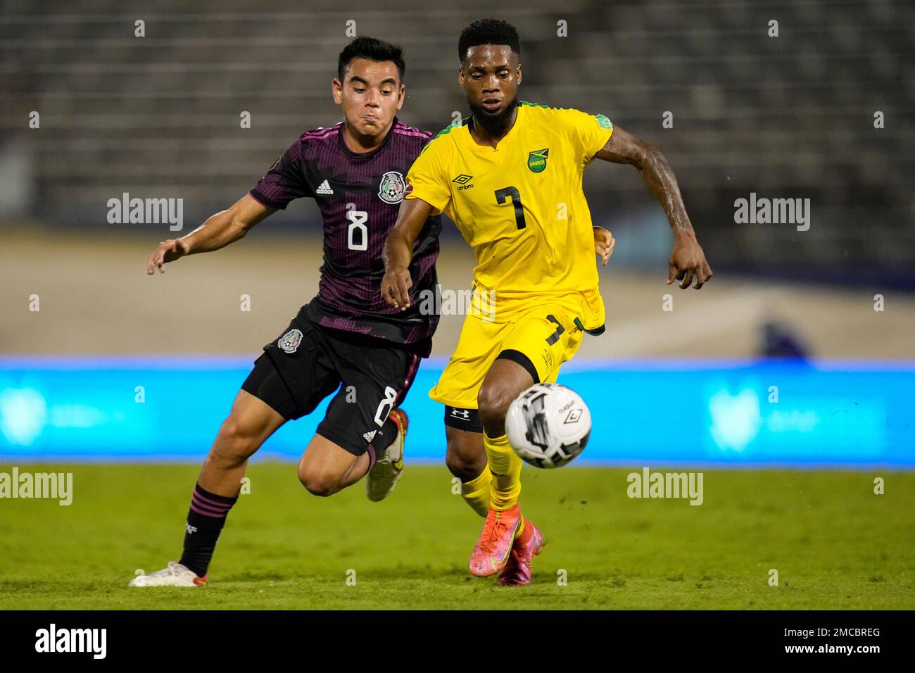 Mexico's Carlos Rodriguez chases Jamaica's Lamar Walker during a ...