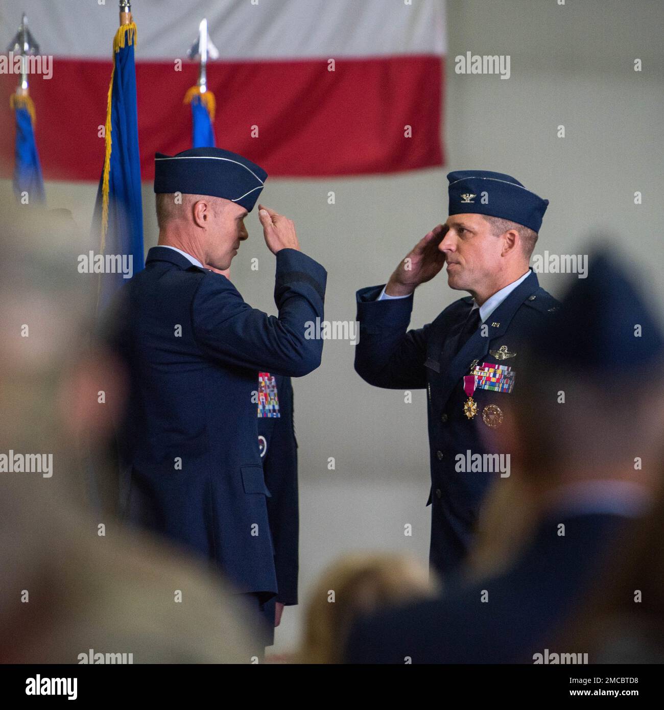 U.S. Air Force Maj. Gen. Derek France, left, Third Air Force commander ...
