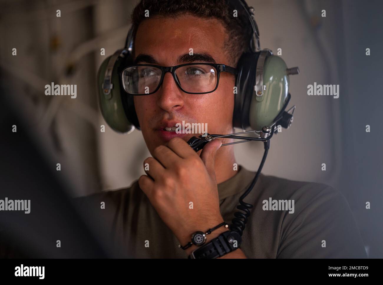 U.S. Air Force Tech. Sgt. Joseph Perez, a crew chief assigned to the ...