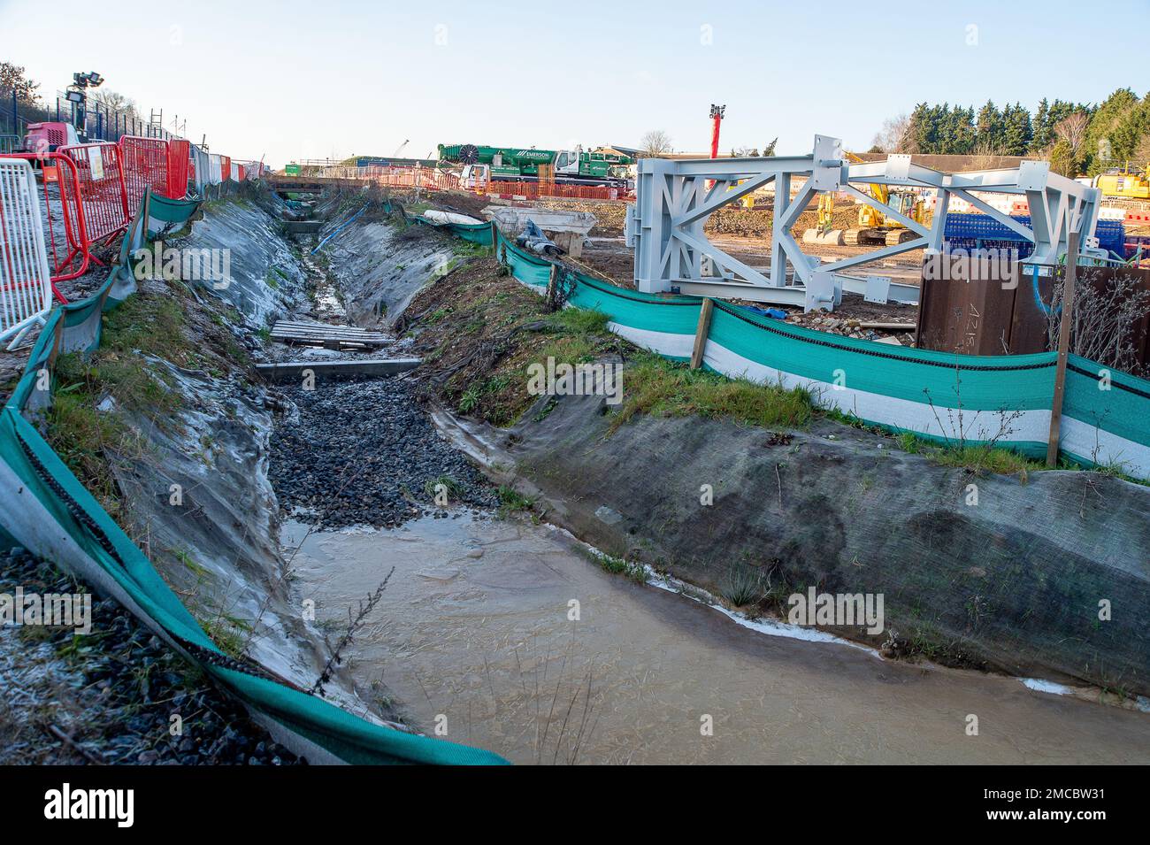 West Ruislip, UK. 21st January, 2023. The HS2 construction site at ...