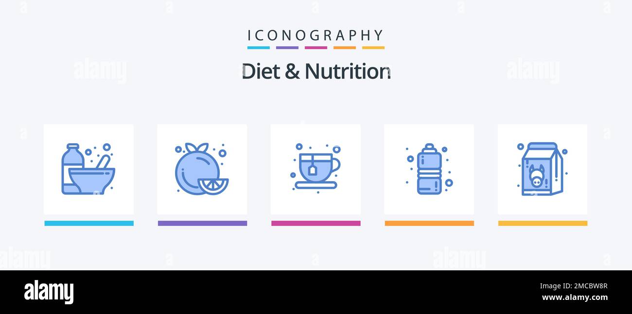 Diet And Nutrition Blue 5 Icon Pack Including diet. sports. healthy ...