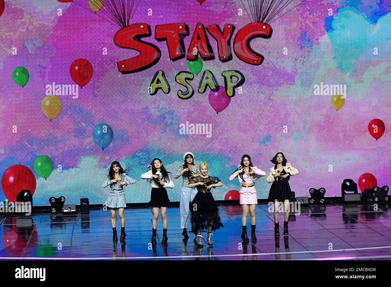 South Korean K-Pop group STACY performs during Gaon Chart Music Awards ...