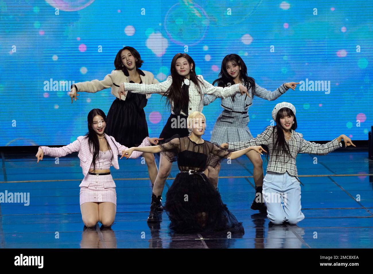 South Korean K-Pop group STACY performs during Gaon Chart Music Awards ...