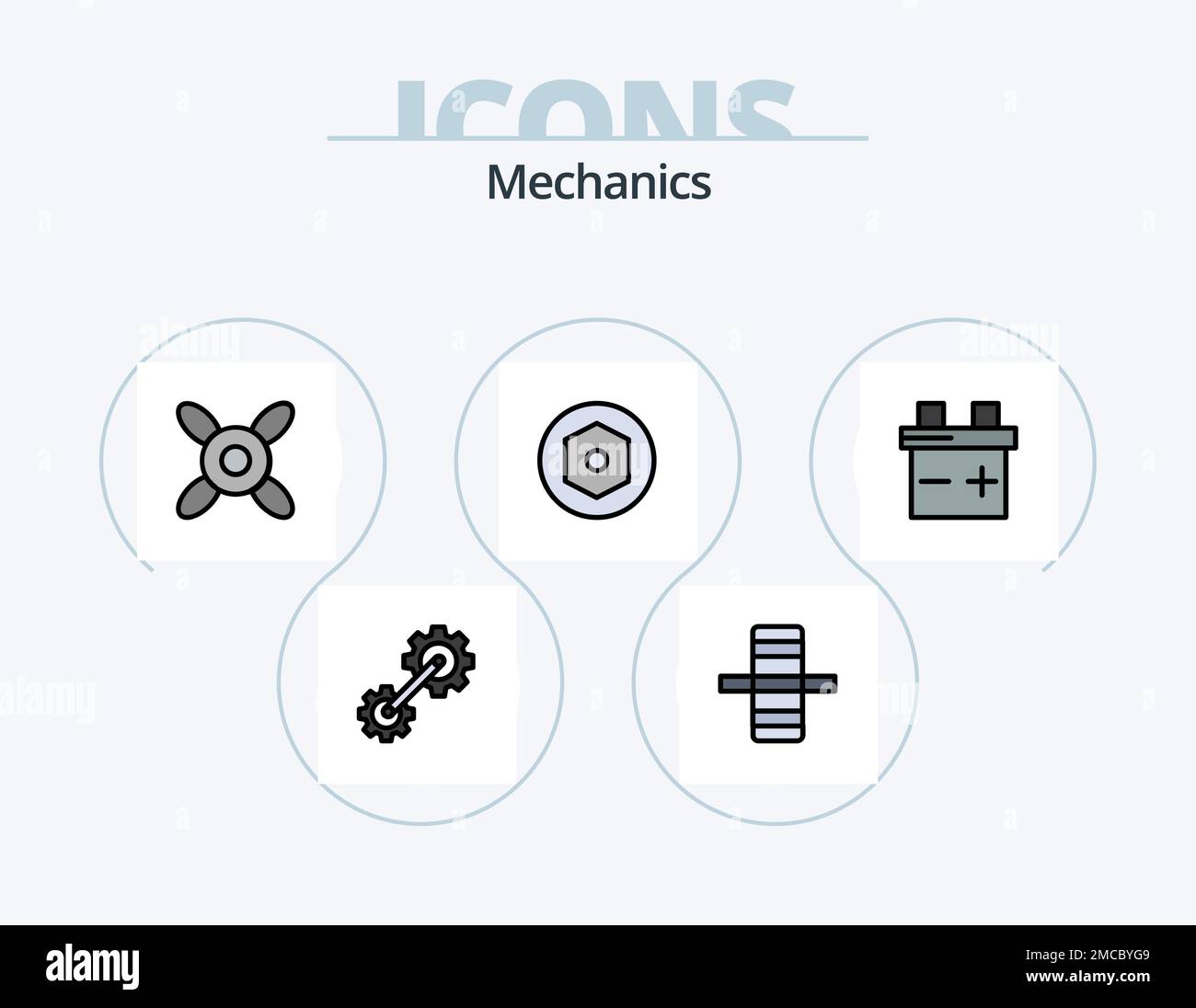 Mechanics Line Filled Icon Pack 5 Icon Design. . . cogs. screw ... Mechanics Line Filled Icon Pack 5 Icon Design. . . cogs. screw ...