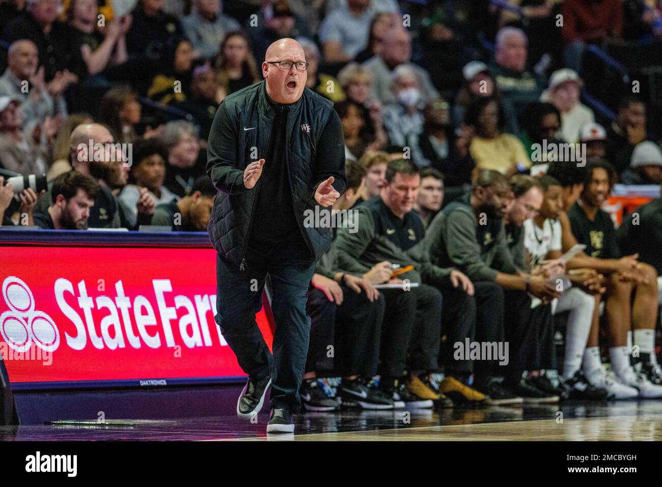 Winston-Salem, NC, USA. 21st Jan, 2023. Wake Forest Demon Deacons head ...