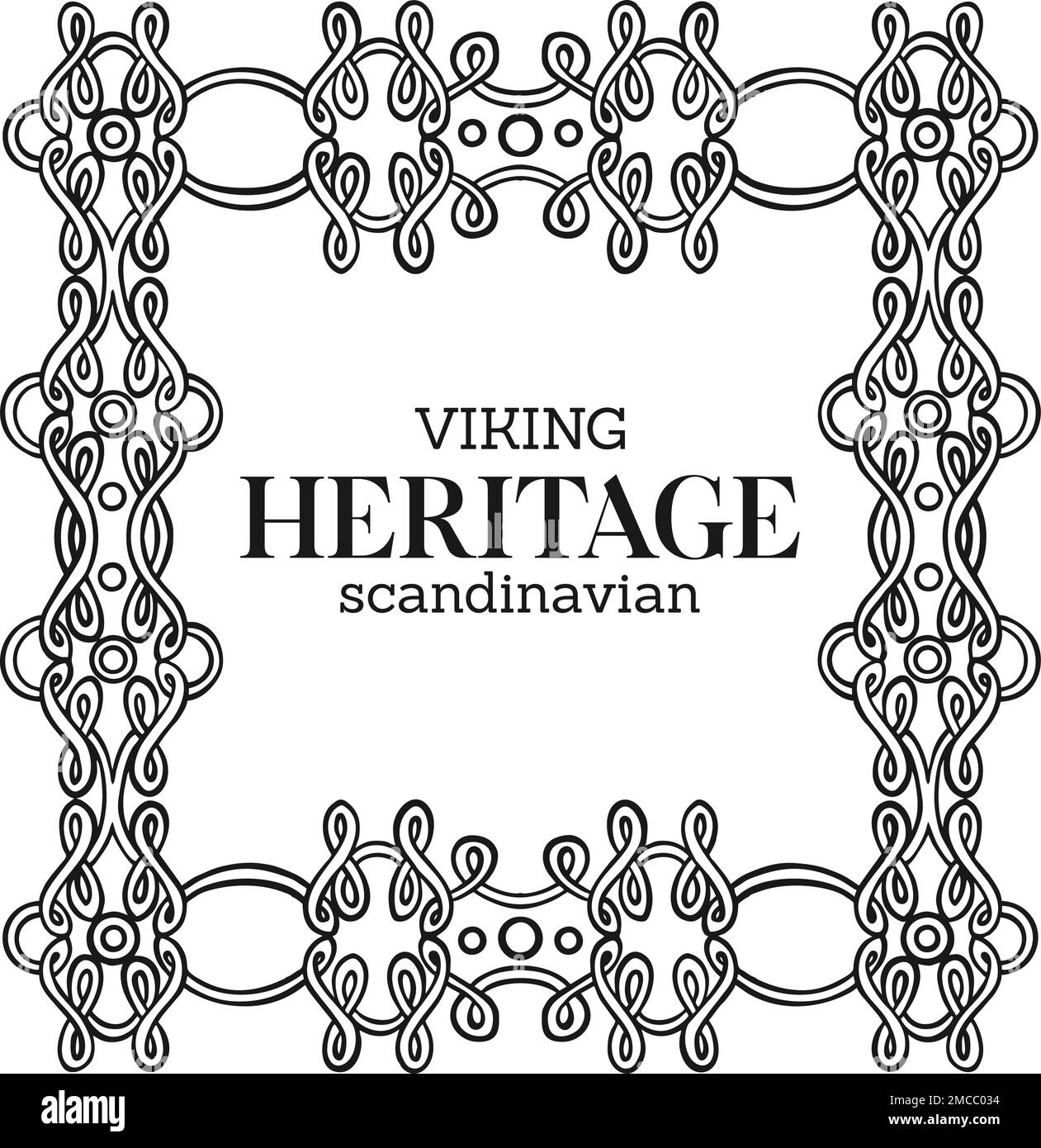 Classic frame viking scandinavian ancient heritage ornament silhouette ...