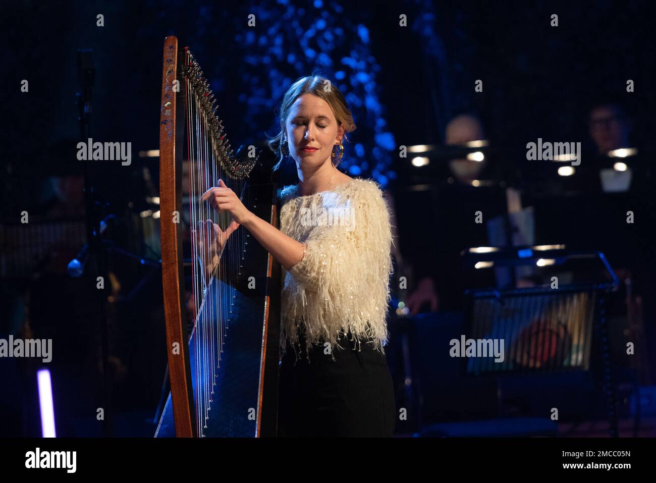 Glasgow Scotland. 19 January 2023. Maeve Gilchrist, Scots Harpist and ...