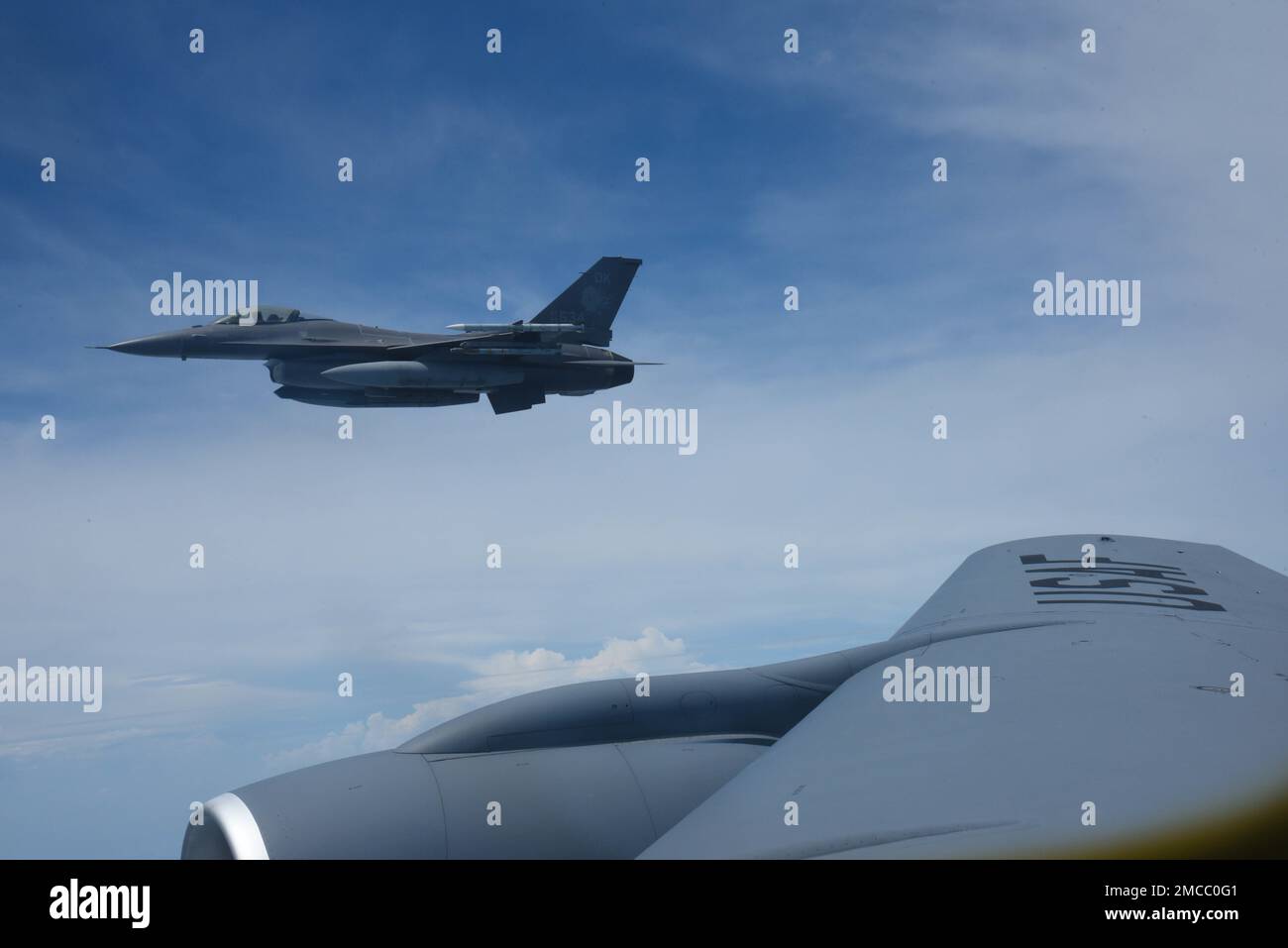 A U.S. Air Force F-16 from the Oklahoma Air National Guard's 138th ...