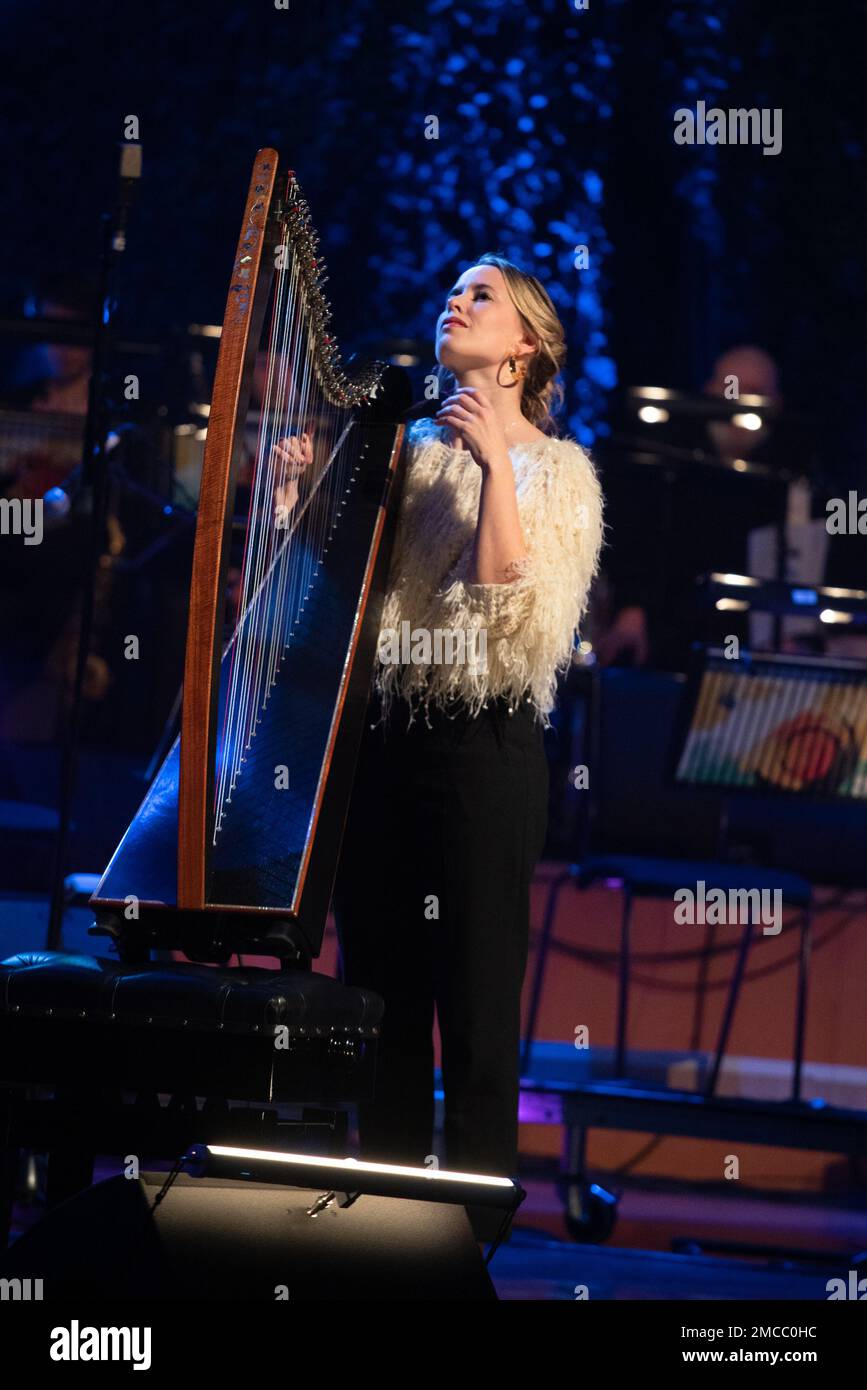 Glasgow Scotland. 19 January 2023. Maeve Gilchrist, Scots Harpist and ...