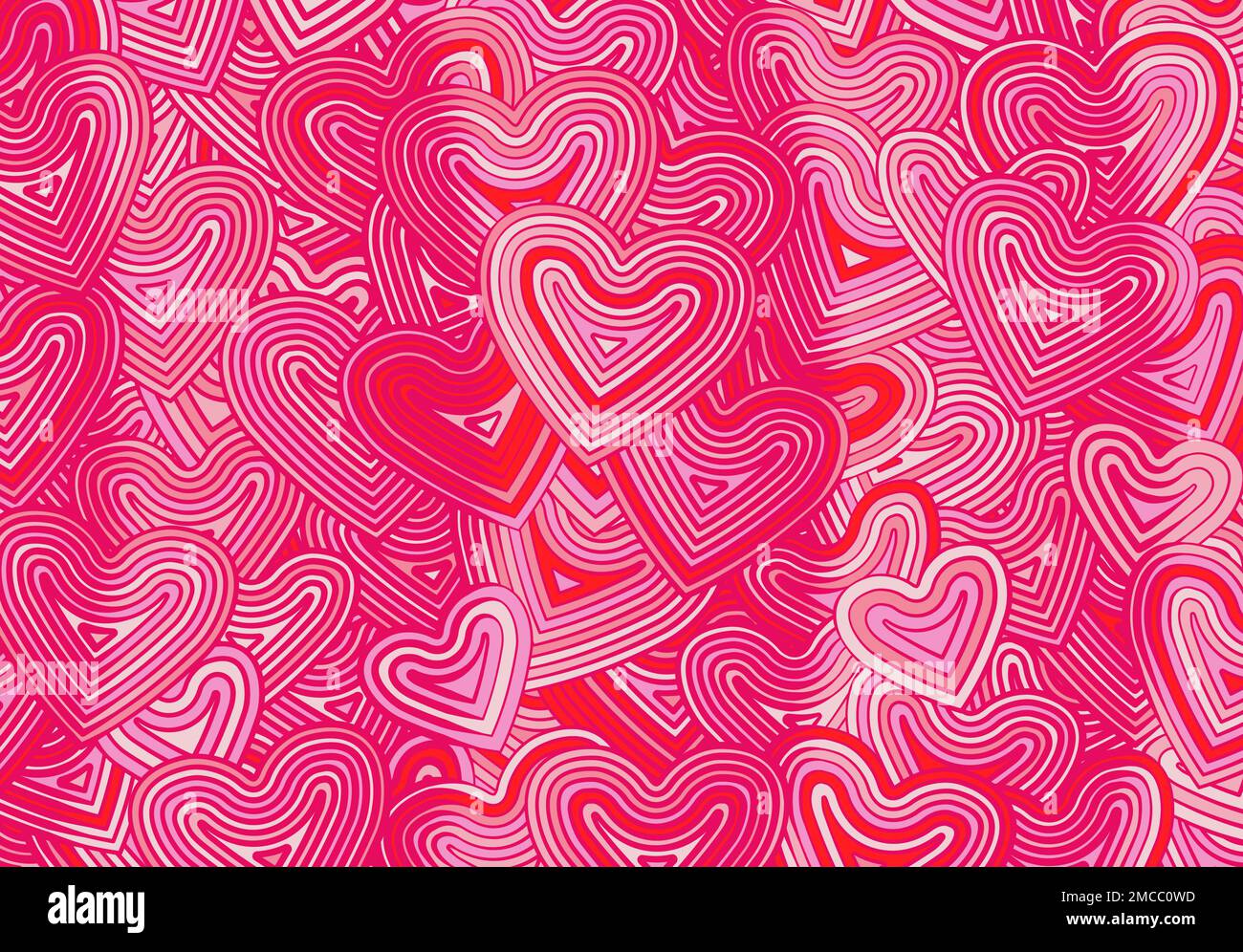 Valentine's Day greeting card template or background with hearts and ...