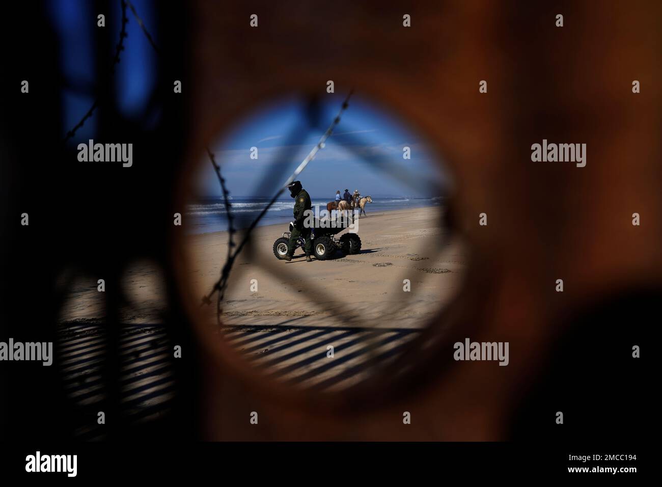 United States Customs and Border Protection officers patrol the US ...