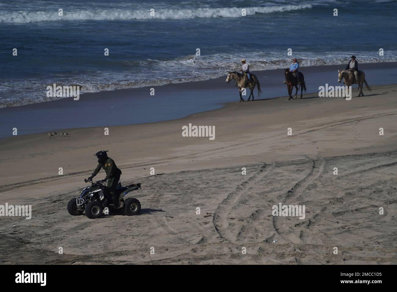 United States Customs and Border Protection officers patrol the US ...