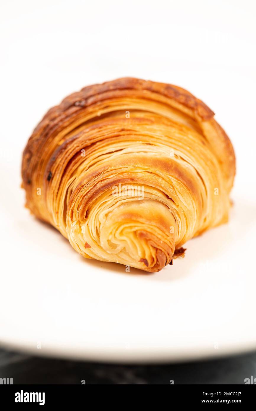 Golden crunchy fresh baked croissant using 75 percent butter weight and ...