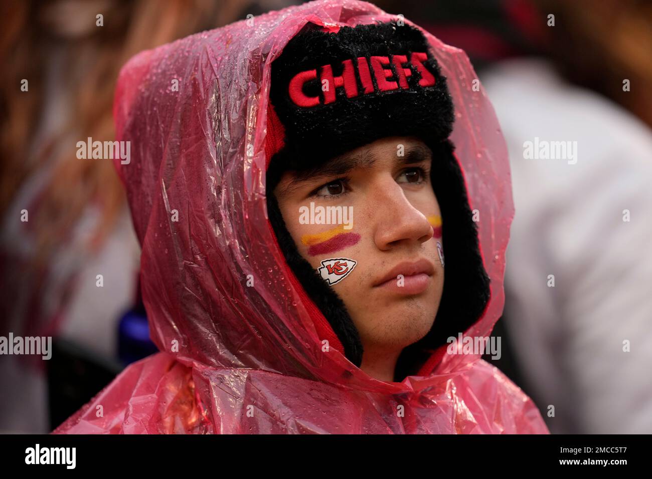 A Kansas City Chiefs fan watches play against the Jacksonville Jaguars ...