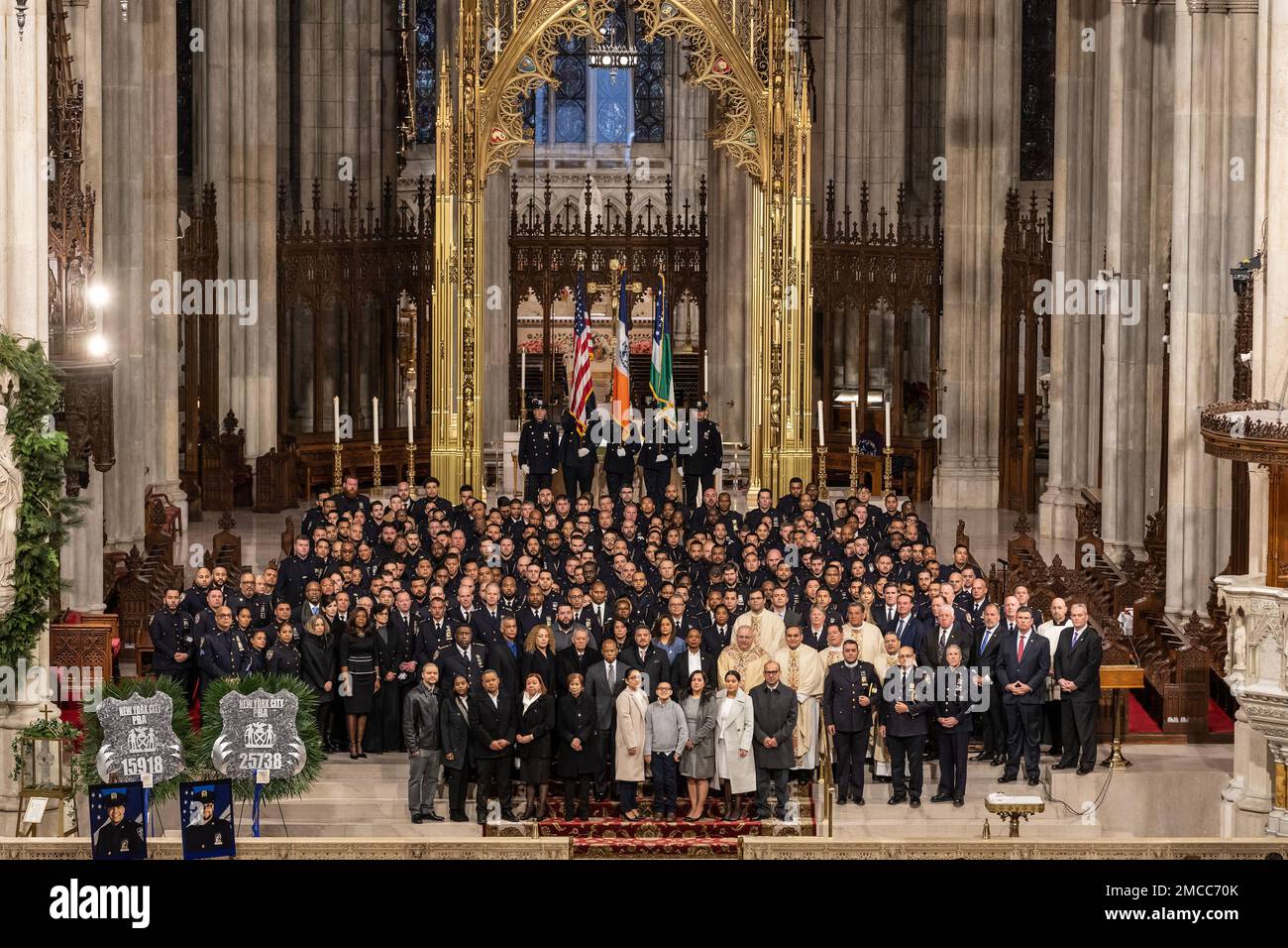 New York, USA. 21st Jan, 2023. Police brass, police officers of 32nd ...