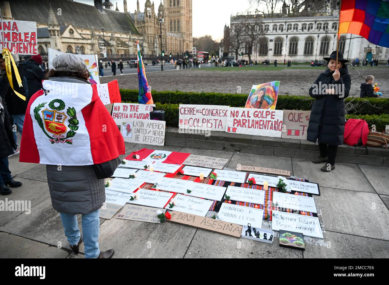 Parliament square, London, UK, 21 January 2023: Protest: Peru demands ...