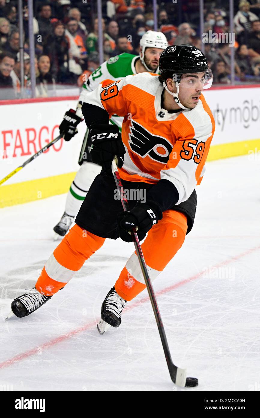 Philadelphia Flyers' Jackson Cates in action during an NHL hockey game ...