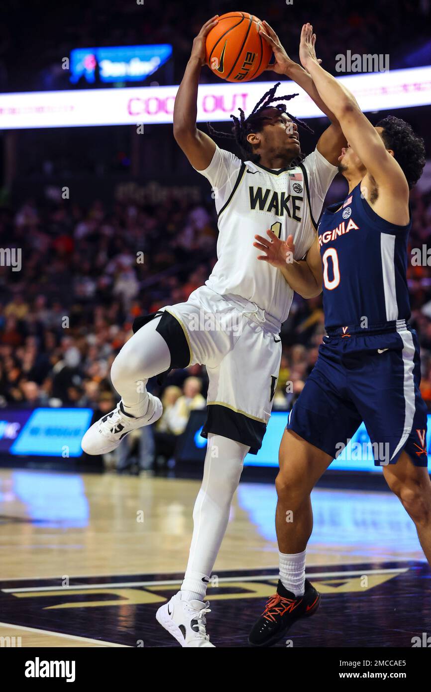 January 21, 2023: Wake Forest University senior Tyree Appleby (1) takes ...