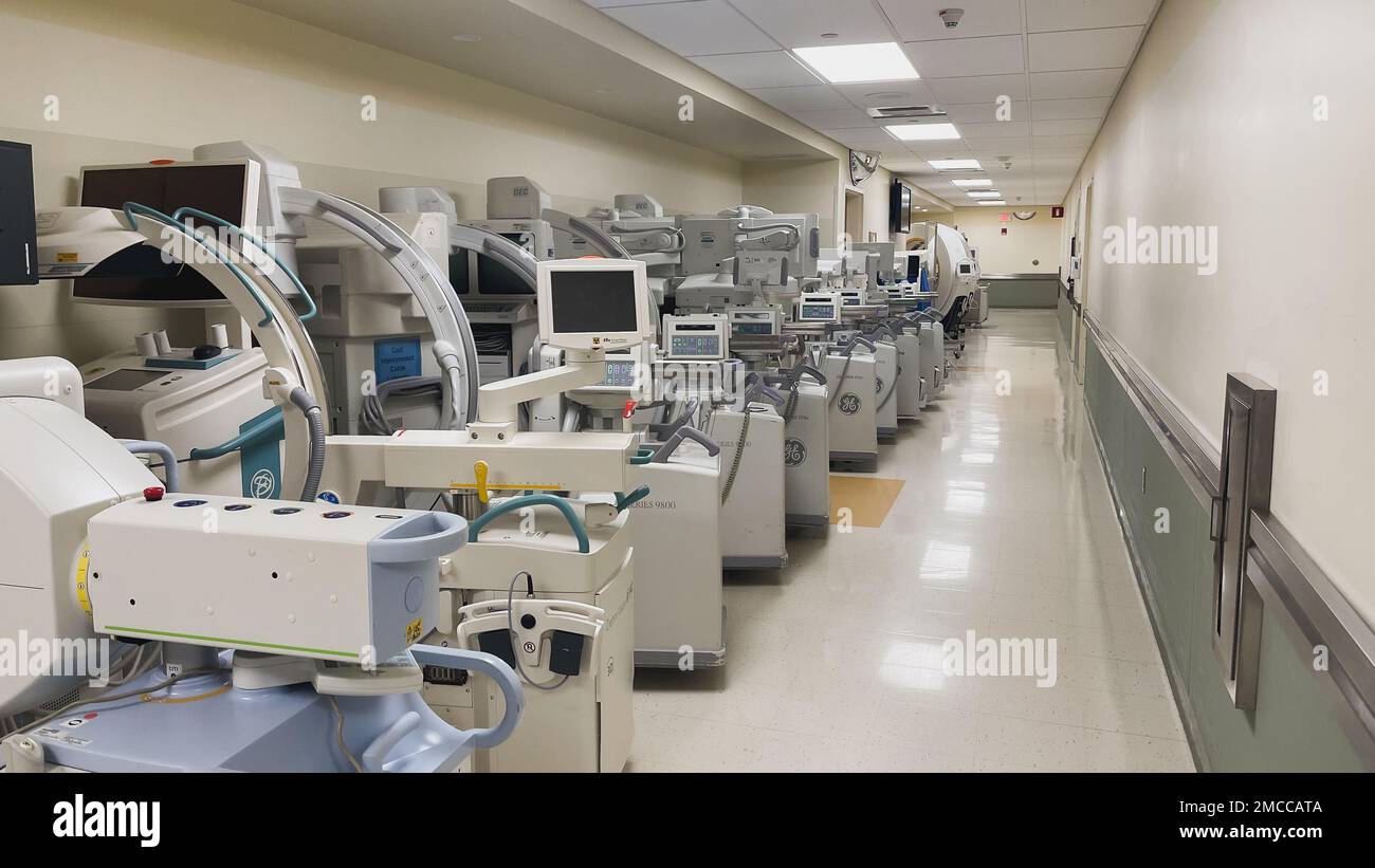 Hospital Hallways and operating OR room empty halls machines Stock ...